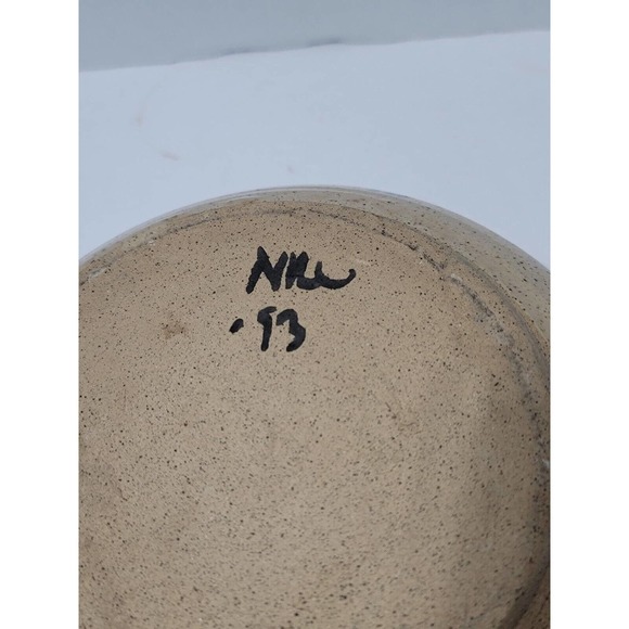 Unmarked | Dining | Vintage Blue Heart Pottery Mixing Bowl Hand Painted ...